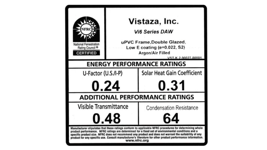 A Quick Guide To NFRC Sticker Ratings – Vistaza